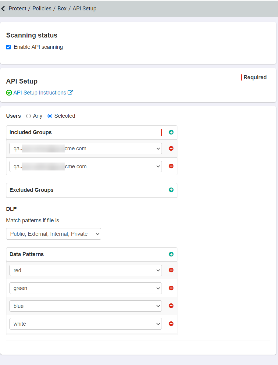 Configuring selective scanning for Box and Dropbox